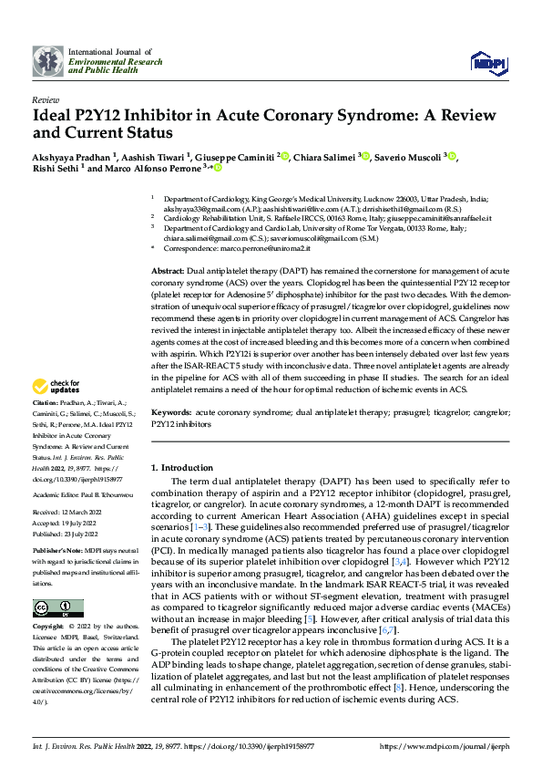 (PDF) Ideal P2Y12 Inhibitor in Acute Coronary Syndrome: A Review and ...