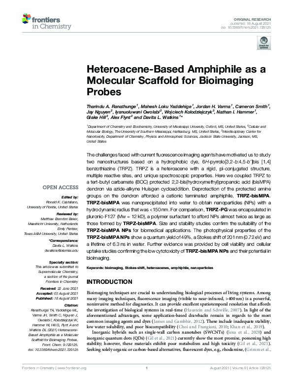 (PDF) Heteroacene-Based Amphiphile as a Molecular Scaffold for ...