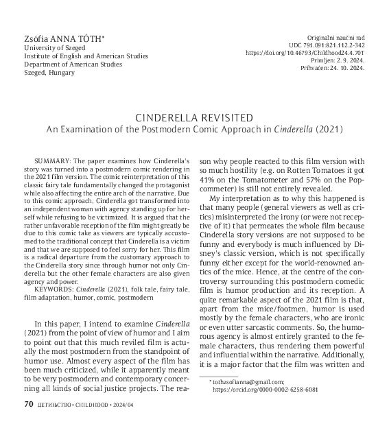 (PDF) “Cinderella Revisited. An Examination of the Postmodern Comic ...