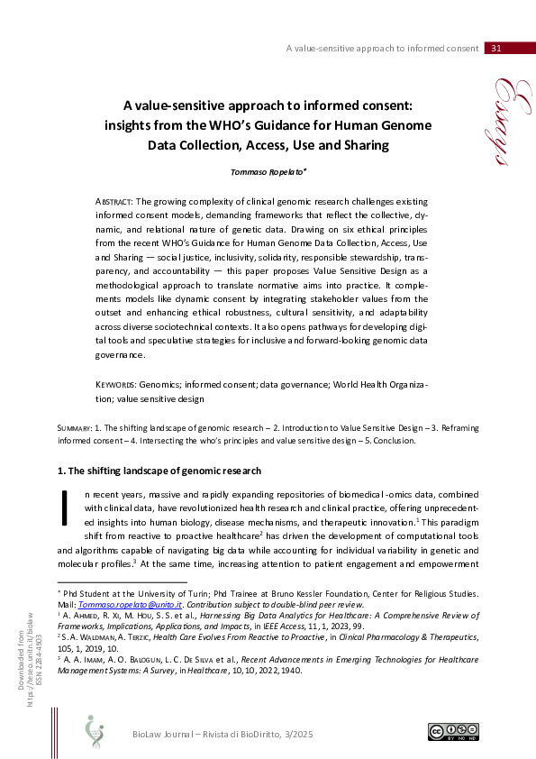 (PDF) A value-sensitive framework for informed consent: considerations ...