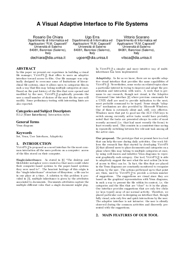 (PDF) A visual adaptive interface to file systems