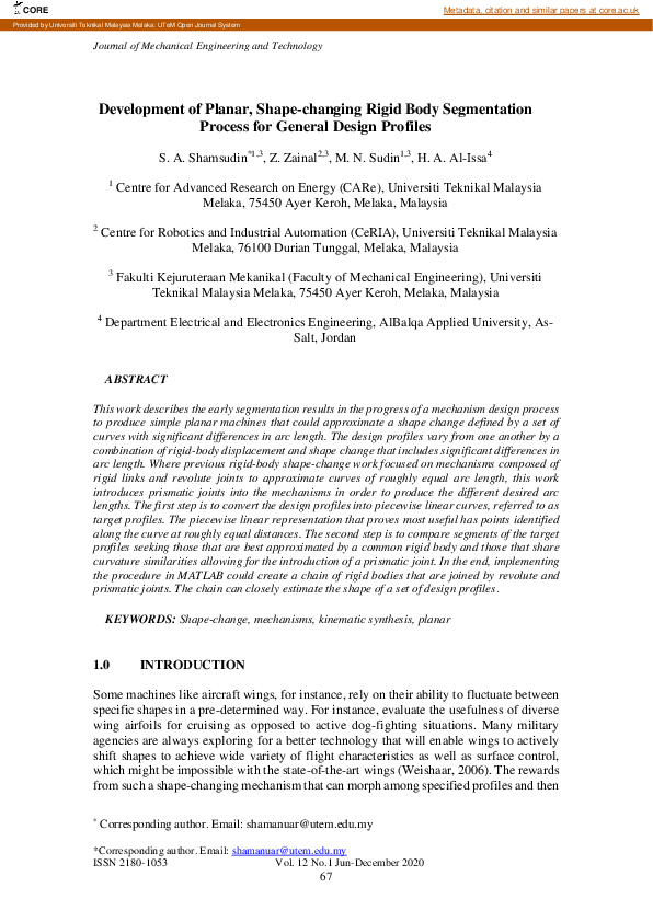 (PDF) Development of Planar, Shape-changing Rigid Body Segmentation ...