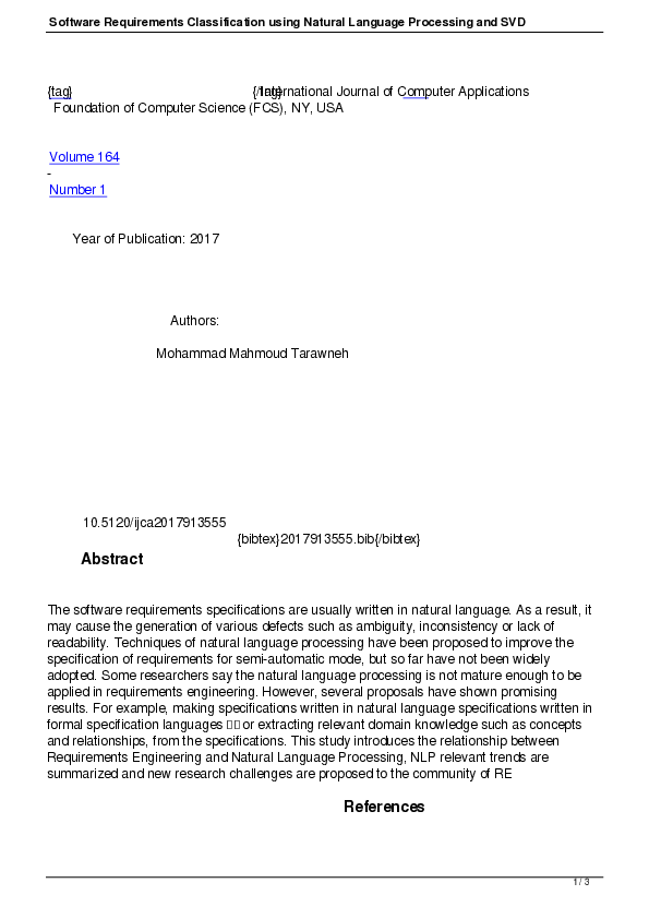 (PDF) Software Requirements Classification using Natural Language ...