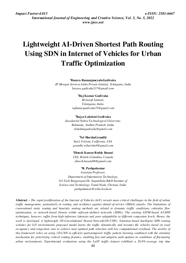 (PDF) Lightweight AI-Driven Shortest Path Routing Using SDN in Internet ...