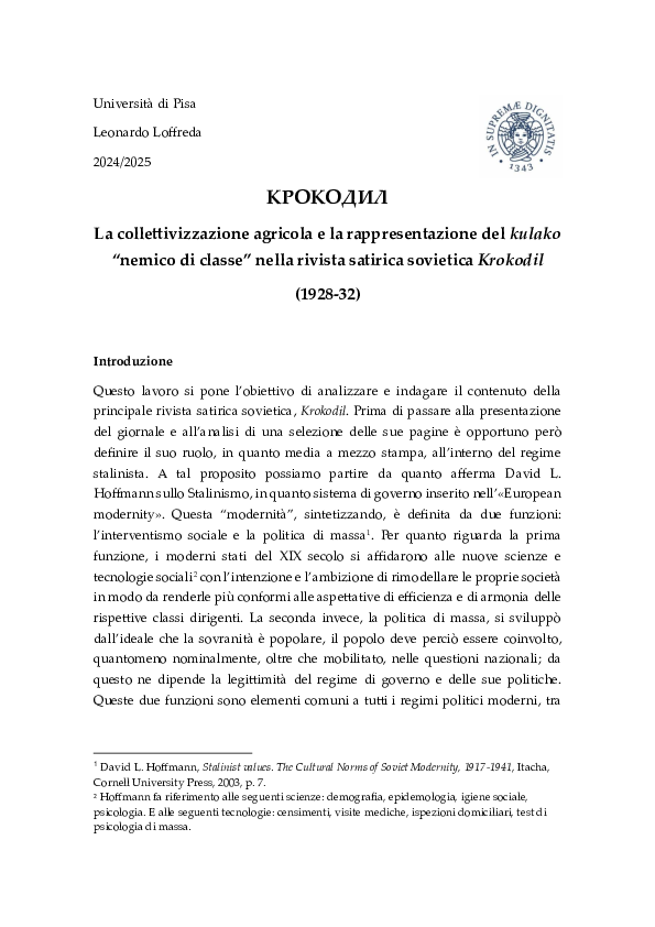 (PDF) Krokodil: La collettivizzazione agricola e la rappresentazione ...
