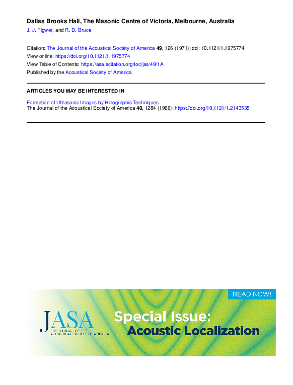 (PDF) Dallas Brooks Hall, The Masonic Centre of Victoria, Melbourne ...