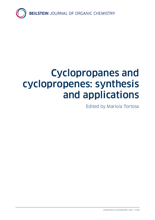 (PDF) Cyclopropanes and cyclopropenes: synthesis and applications