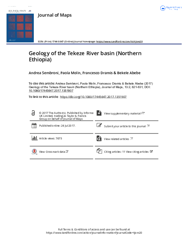 (PDF) Geology of the Tekeze River basin (Northern Ethiopia)