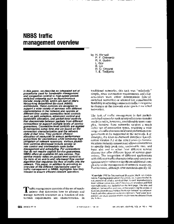 (PDF) NBBS traffic management overview