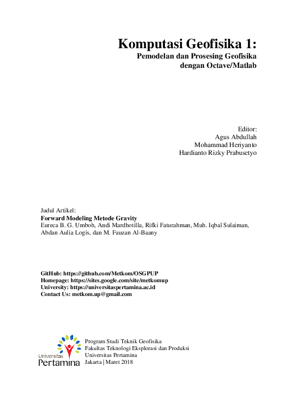 (PDF) Forward Modeling Metode Gravity