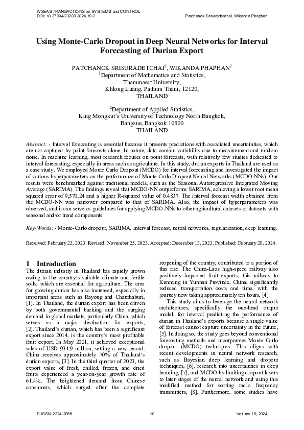 (PDF) Using Monte-Carlo Dropout in Deep Neural Networks for Interval ...