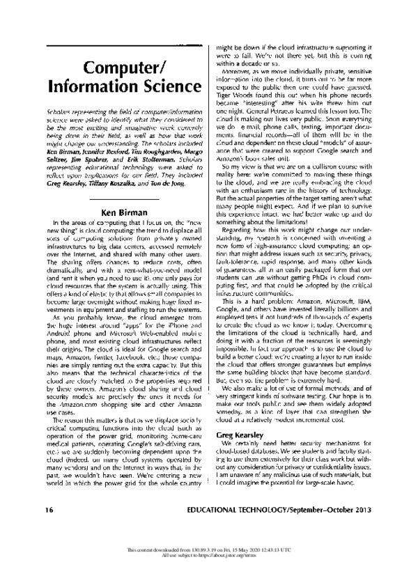 (PDF) Computer/Information Science
