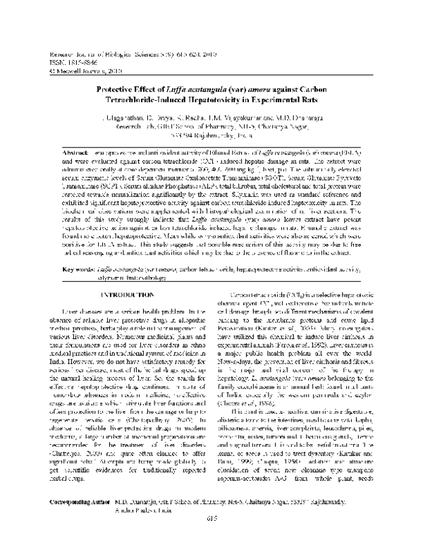 (PDF) Protective Effect of Luffa acutangula (var) amara against Carbon ...