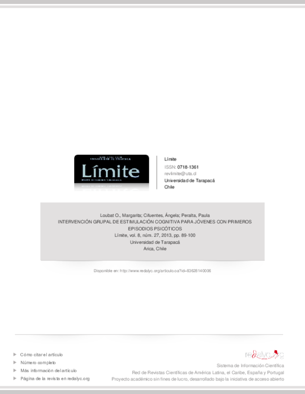 (PDF) Intervención Grupal De Estimulación Cognitiva Para Jóvenes Con ...