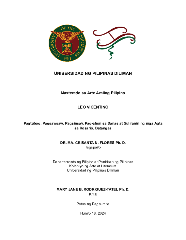 (PDF) Pagtubog: Pagsawsaw, Pagsinsay, Pag-ahon sa Danas at Suliranin ng ...