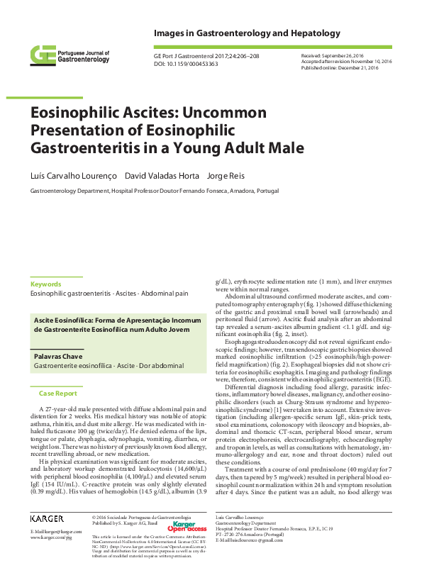 (PDF) Eosinophilic Ascites: Uncommon Presentation of Eosinophilic ...