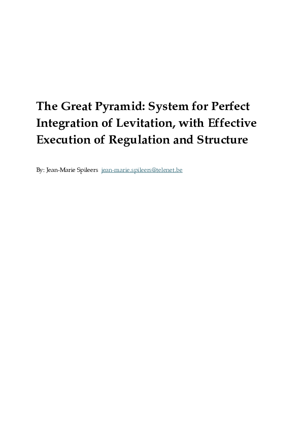 (PDF) The Great Pyramid: System for Perfect Integration of Levitation ...