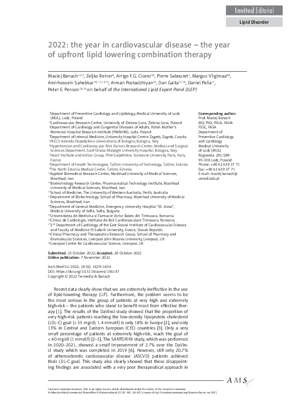 (PDF) 2022: The Year in Cardiovascular Disease – The Year of Upfront ...