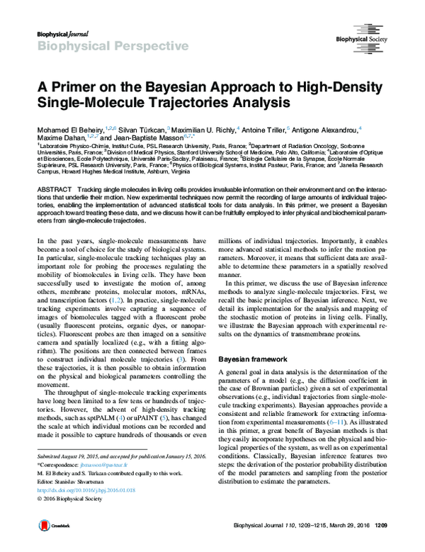 (PDF) A Primer on the Bayesian Approach to High-Density Single-Molecule ...