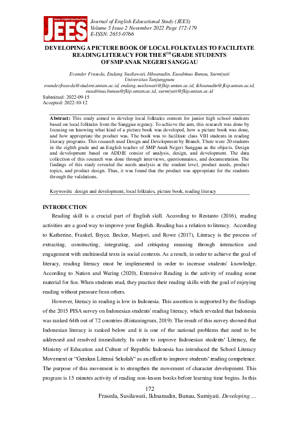 (PDF) Developing a Picture Book of Local Folktales to Facilitate ...