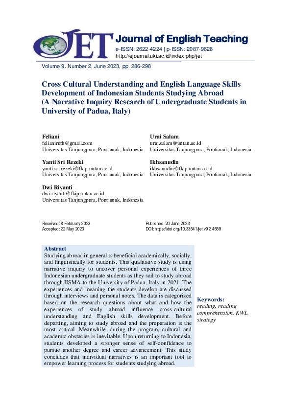 (PDF) Cross Cultural Understanding and English Language Skills ...
