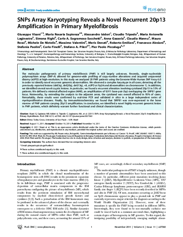 (PDF) SNPs Array Karyotyping Reveals a Novel Recurrent 20p13 ...