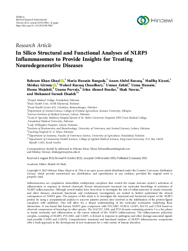 (PDF) In Silico Structural and Functional Analyses of NLRP3 ...
