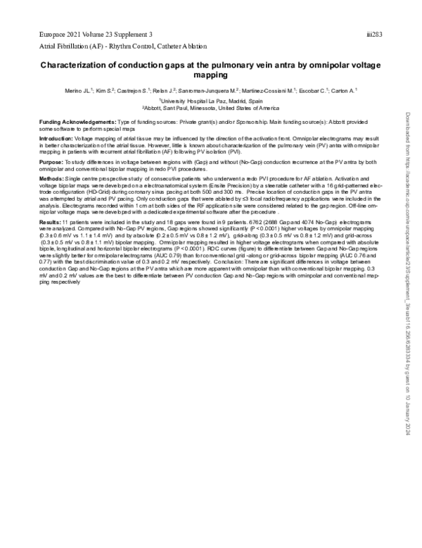 (PDF) Characterization of conduction gaps at the pulmonary vein antra ...