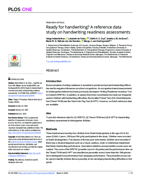 (PDF) Ready for handwriting? A reference data study on handwriting ...