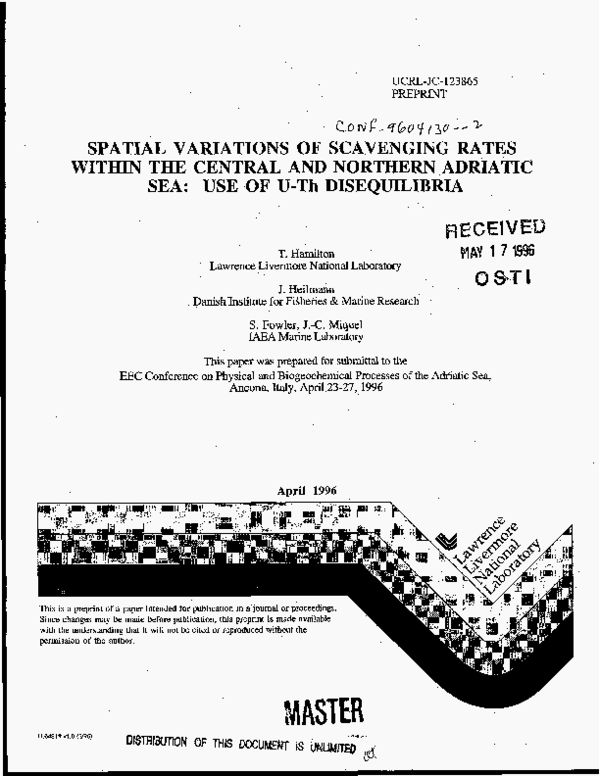 (PDF) Spatial variations of scavenging rates within the central and ...