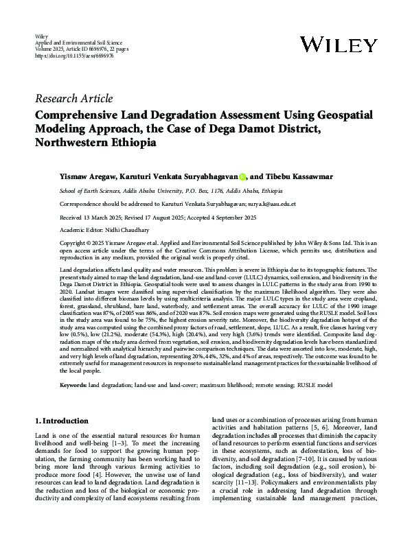 (PDF) Comprehensive Land Degradation Assessment Using Geospatial ...
