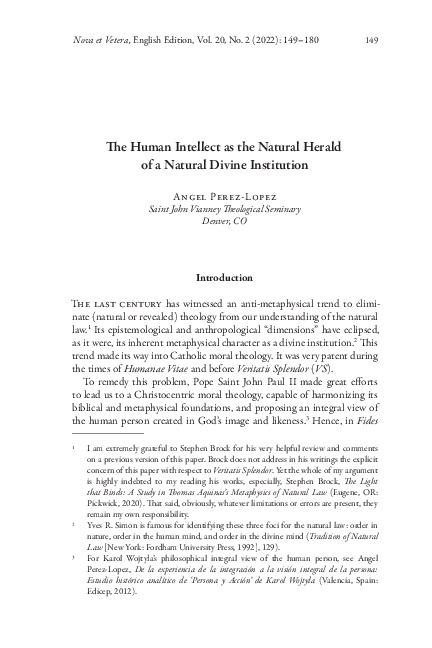(PDF) The Human Intellect as the Natural Herald of a Natural Divine ...
