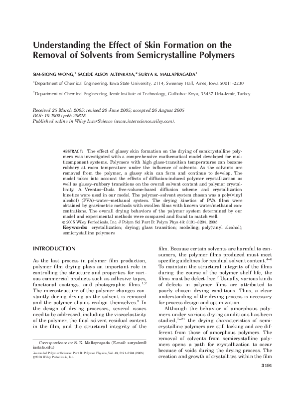 (PDF) Understanding the effect of skin formation on the removal of ...