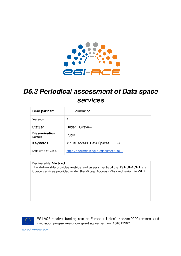 (PDF) D5.3 Periodical assessment of Data space services