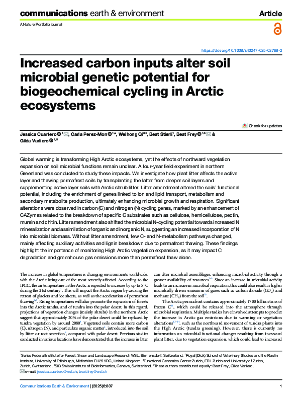 (PDF) Increased carbon inputs alter soil microbial genetic potential ...