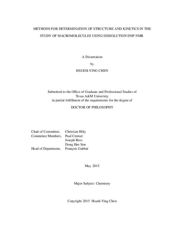 (PDF) Methods for Determination of Structure and Kinetics in the Study ...