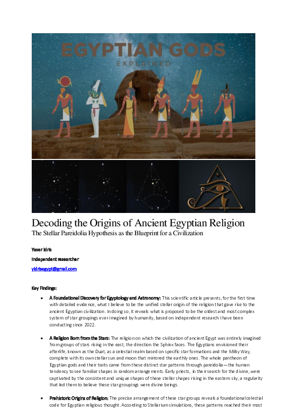(PDF) Decoding the Origins of Ancient Egyptian Religion: An ...