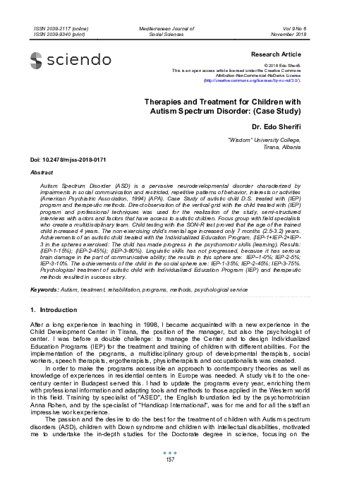 (PDF) Therapies and Treatment for Children with Autism Spectrum ...