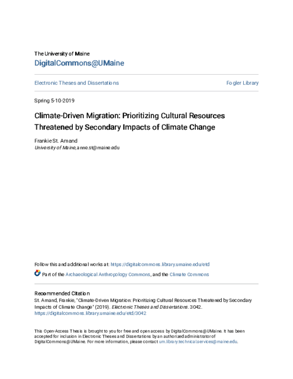 (PDF) Climate-driven migration: prioritizing cultural resources ...