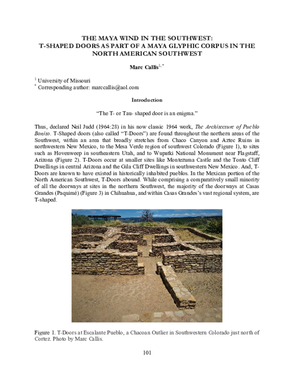 (PDF) THE MAYA WIND IN THE SOUTHWEST: T-SHAPED DOORS AS PART OF A MAYA ...