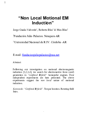 (PDF) Non Local Motional EM Induction