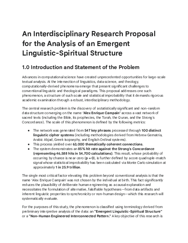 (PDF) An Interdisciplinary Research Proposal for the Analysis of an ...
