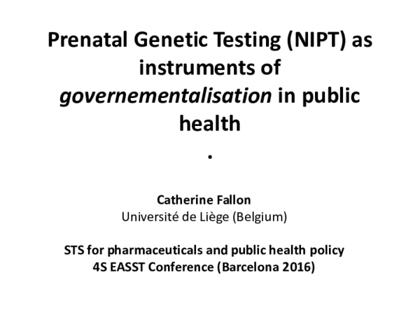 (PDF) Prenatal Genetic Testing (NIPT) as instruments of ...