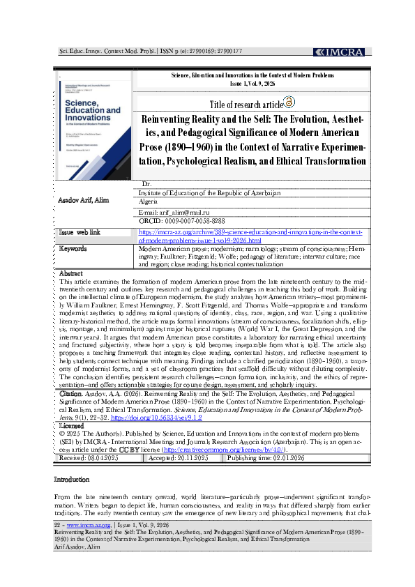 (PDF) Reinventing Reality and the Self: The Evolution, Aesthetics, and ...