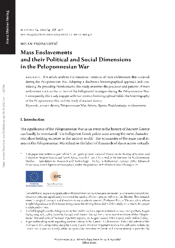 (PDF) Mass Enslavements and their Political and Social Dimensions in ...