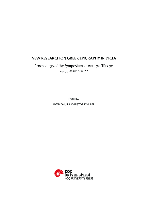 (PDF) Notes on the Border Regions of Lycia: Oktapolis, Milyas and Mnarike