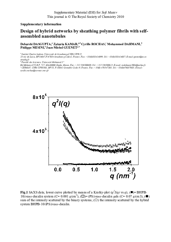 (PDF) Design of hybrid networks by sheathing polymer fibrils with self ...