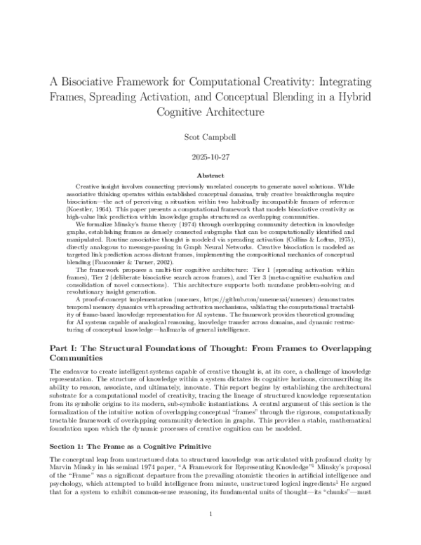 (PDF) A Bisociative Framework for Computational Creativity: Integrating ...