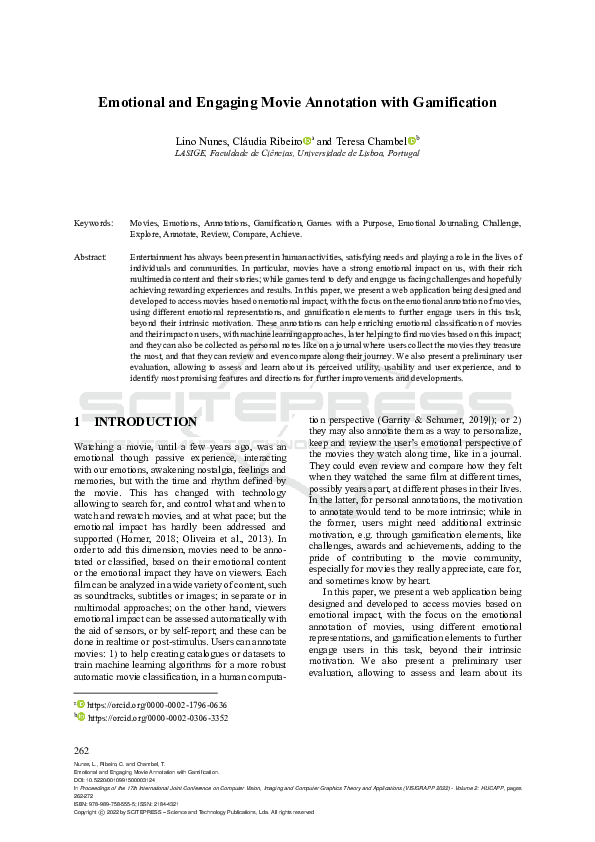 (PDF) Emotional and Engaging Movie Annotation with Gamification