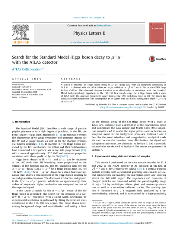 (PDF) Search for the Standard Model Higgs boson decay to $\mu^{+}\mu ...